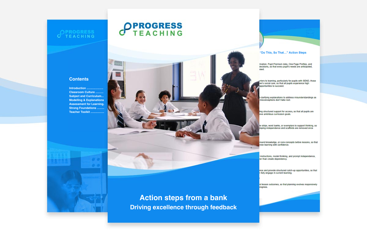 Action Steps from a bank | ProgressTeaching
